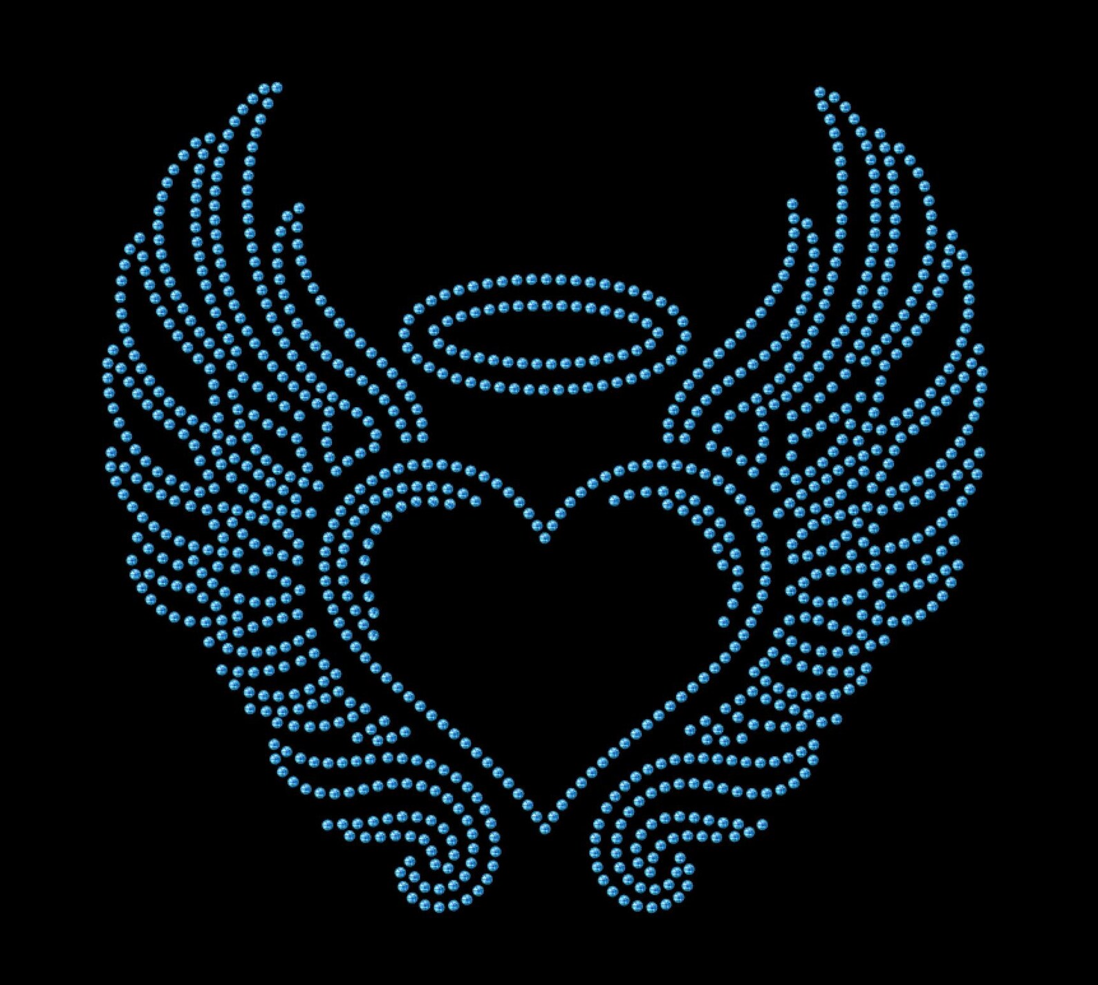 Angel Wings Rhinestone Template Design Digital Download SVG Studio3 - Etsy