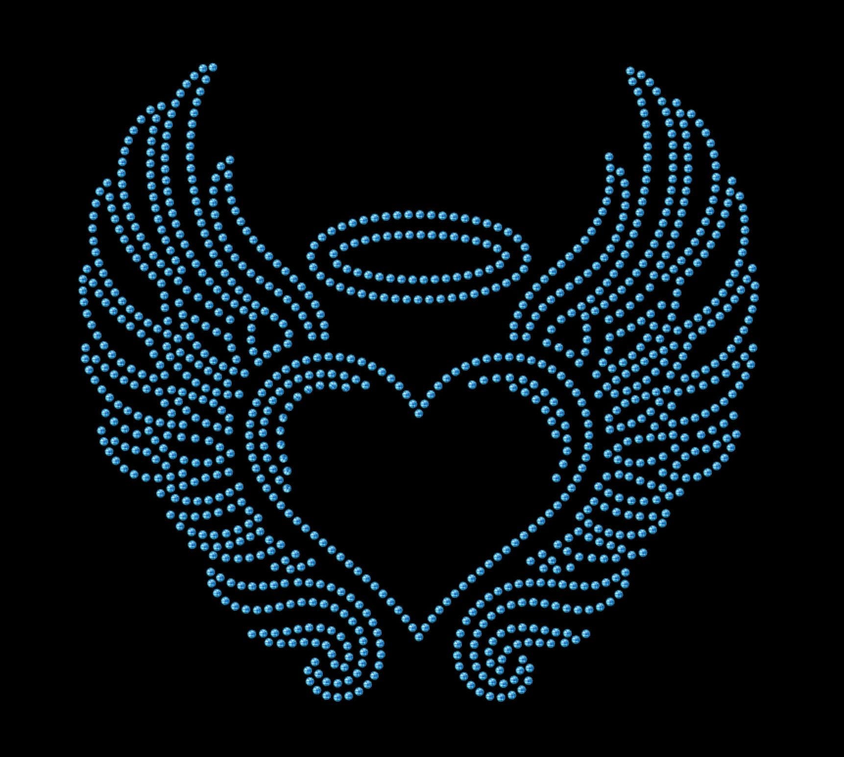 Angel Wings Rhinestone Template Design Digital Download SVG Studio3 - Etsy