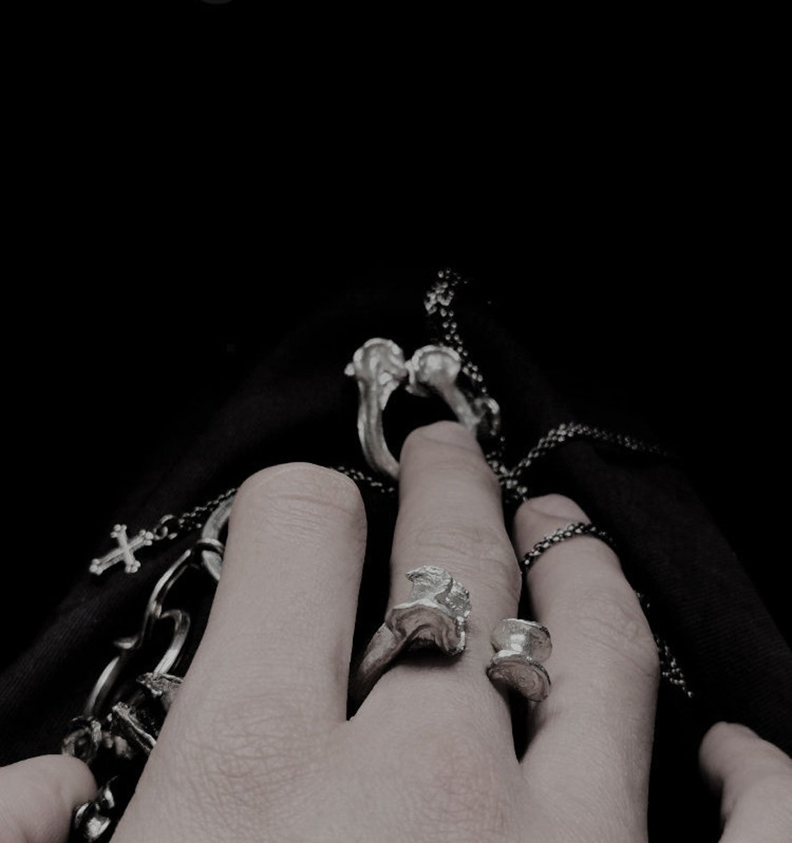 Dingy Tibia Ring Diablo Openings Ring Human Bone Sterling - Etsy