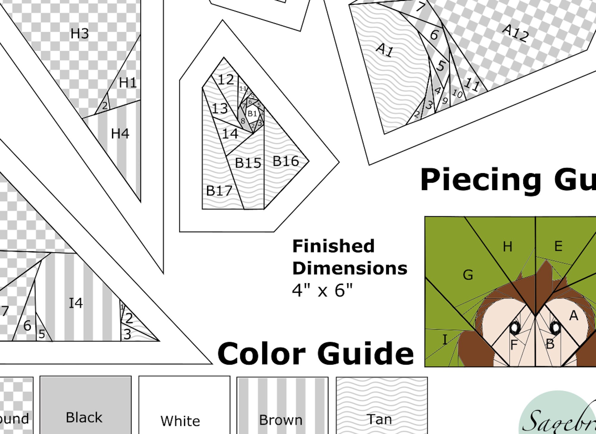 Monkey Paper Piecing Pattern - Etsy