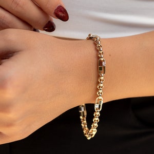 14k Gold Chunky Rolo Chain Bracelet | Fine Jewelry for Everyday Use ...