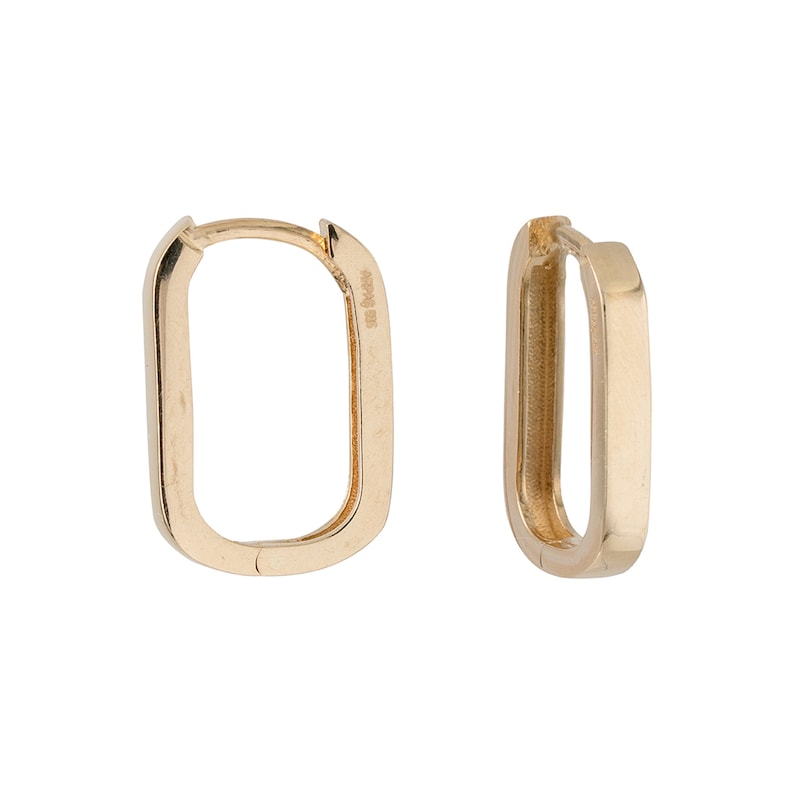 Square Hoops 14k Solid Gold Hoop Earrings Minimal Gold - Etsy