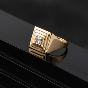 14k Solid Gold Baby Signet Ring | Small Pinkie Ring | Little Finger ...