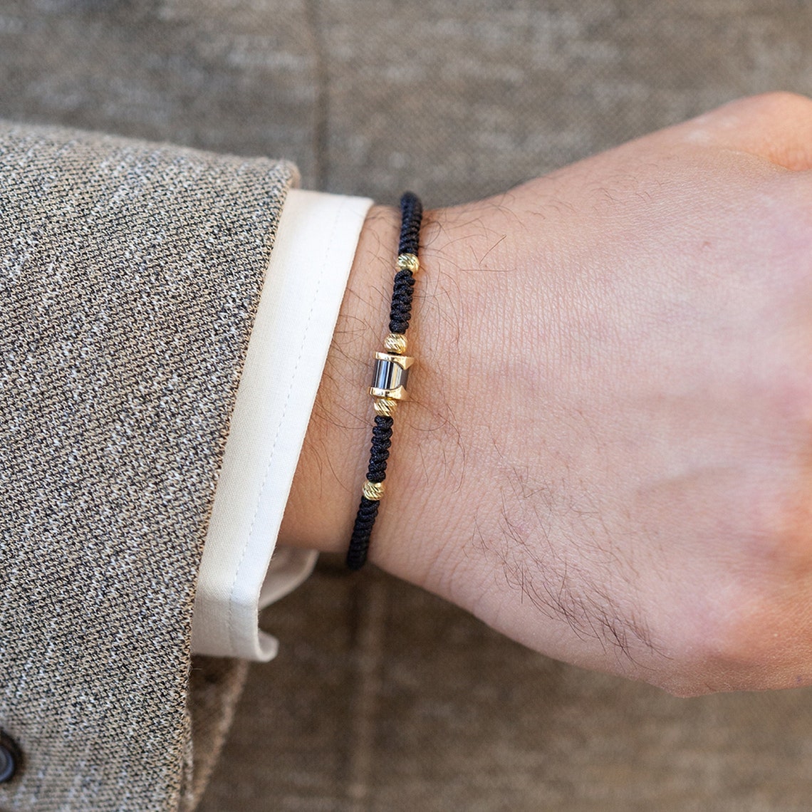 14K Solid Gold Men's Bracelet 14k Gold Bracelet for Men - Etsy