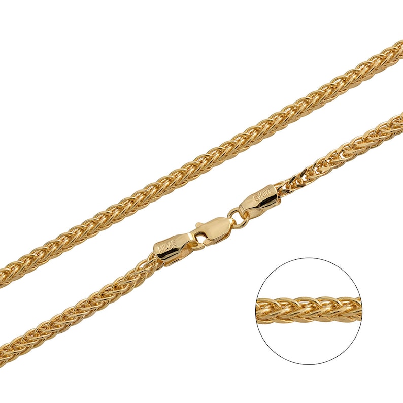 14K Yellow Gold Fox Tail Necklace/ Gold Palma Necklace Chain/ - Etsy