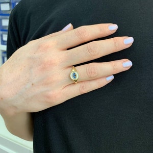 14k Solid Gold Signet Ring | Dainty Signet Ring for Women | Minimalist ...