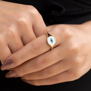 14k Solid Gold Signet Ring | Dainty Signet Ring for Women | Minimalist ...