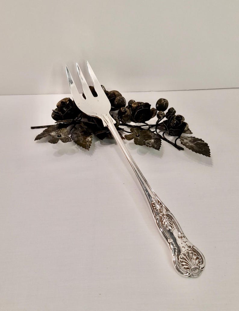 Large Silver Plate Meat Fork / Meat Forks / Serving Meat Forks / Large ...