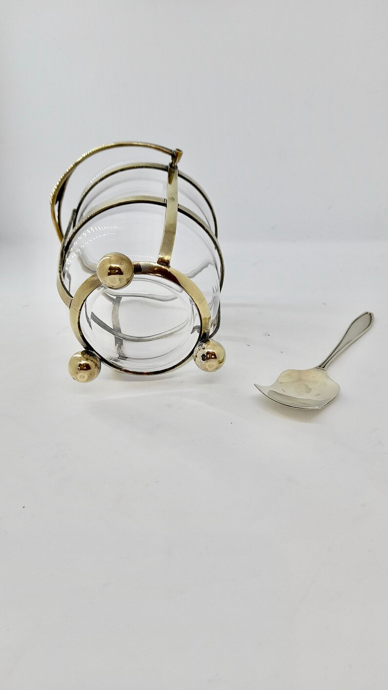 Edwardian Jam Pot / Edwardian Preserve Pot With Silver Plate Spoon ...
