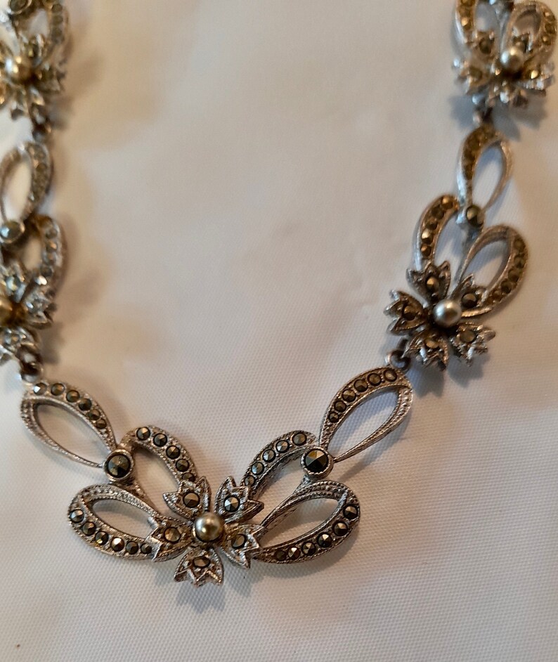 1950s Marcasite Necklace / 1950s Jewellery / Marcasite Jewellery / Vintage Jewellery / Vintage ...