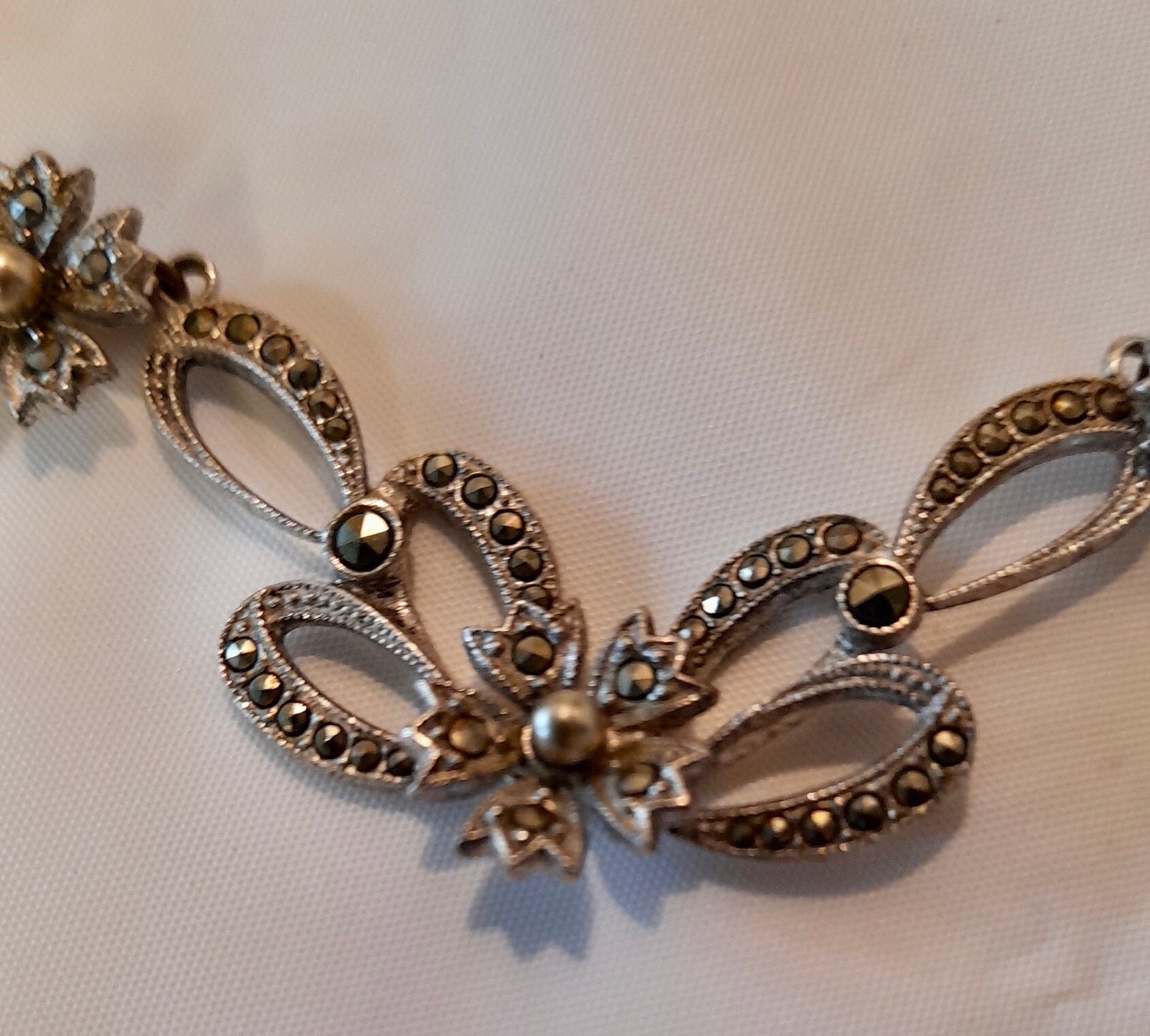 1950s Marcasite Necklace / 1950s Jewellery / Marcasite Jewellery / Vintage Jewellery / Vintage ...