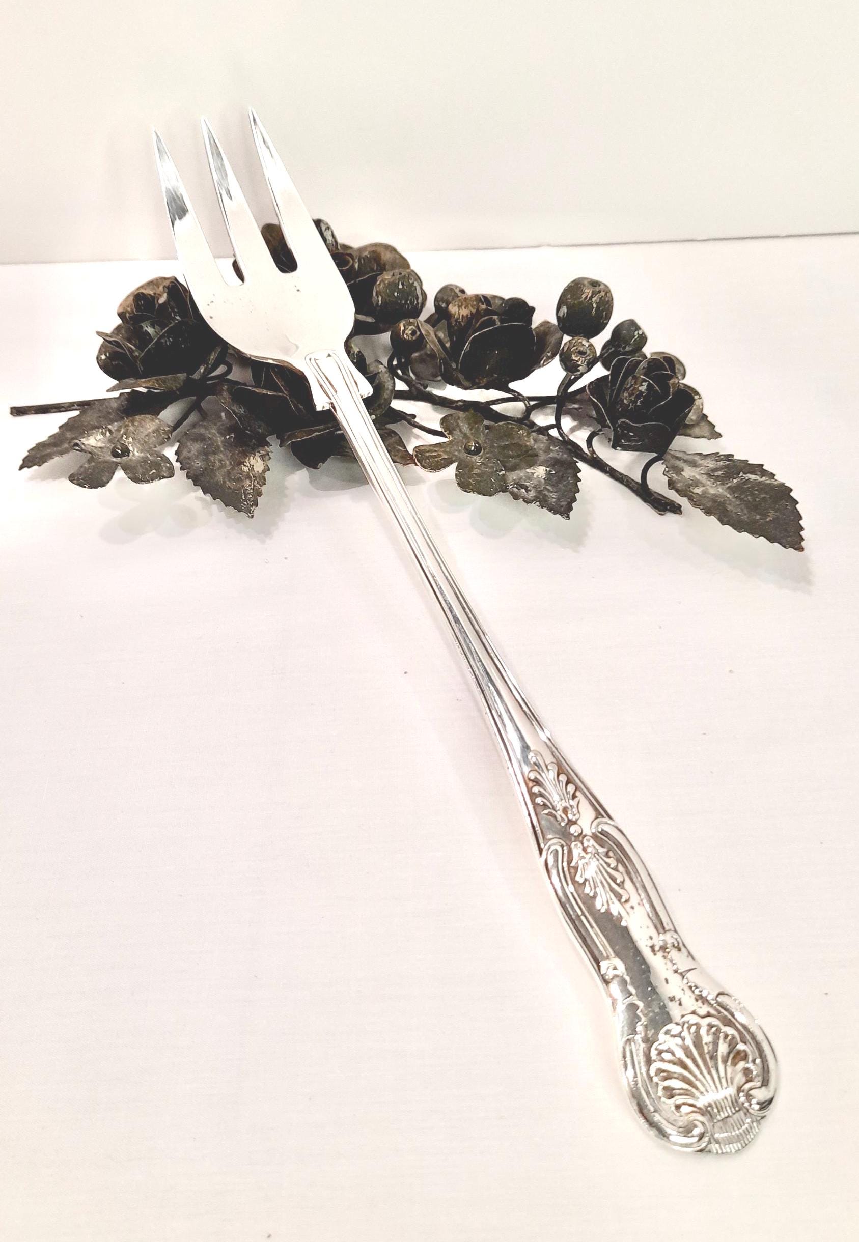 Large Silver Plate Meat Fork / Meat Forks / Serving Meat Forks / Large ...