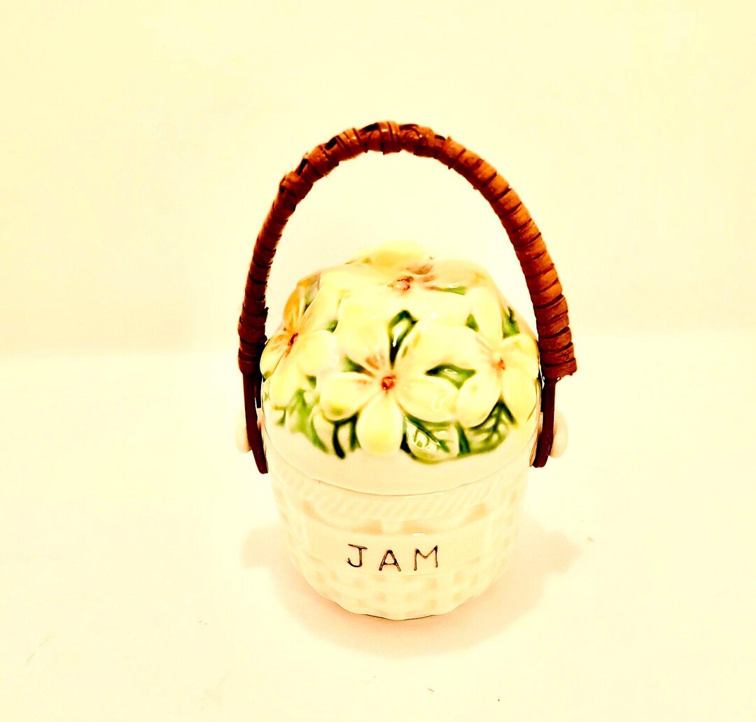 Jam Pot / Chintz Jam Pot / Easter Table Ideas / Ceramic Jam Pot / 1950s ...