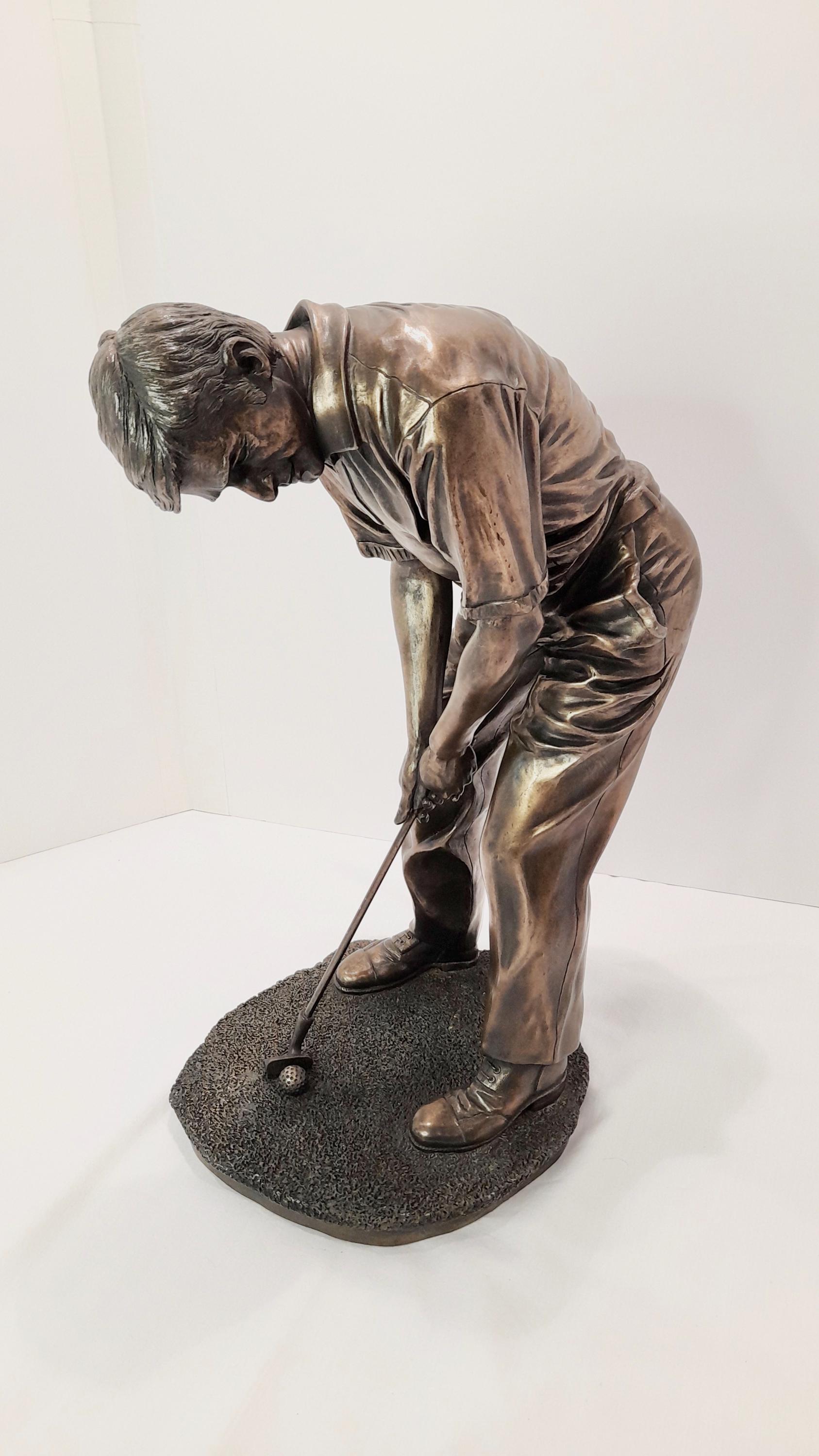 Golf Figurine / Large Golfing Figurine / Bronze Effect Golf Figurine / Gifts for Golfers ...