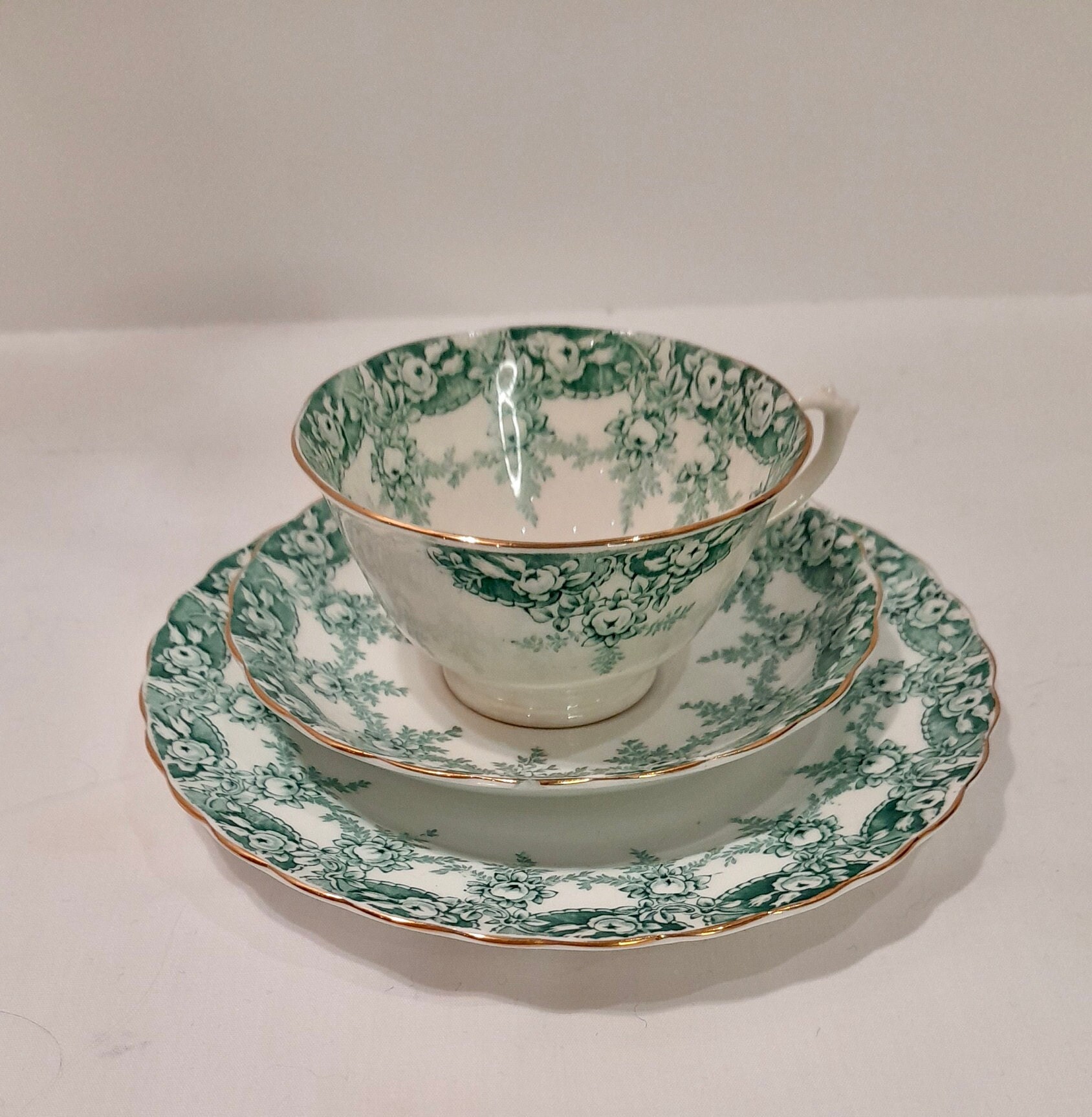 Edwardian Trio / Edwardian Cups and Saucers / Afternoon Tea / Period ...