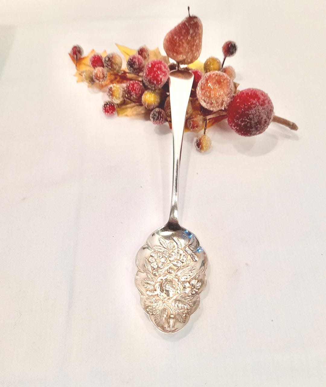 Edwardian Berry Spoon / Silver Plate Berry Spoon / Downton Abbey Style ...