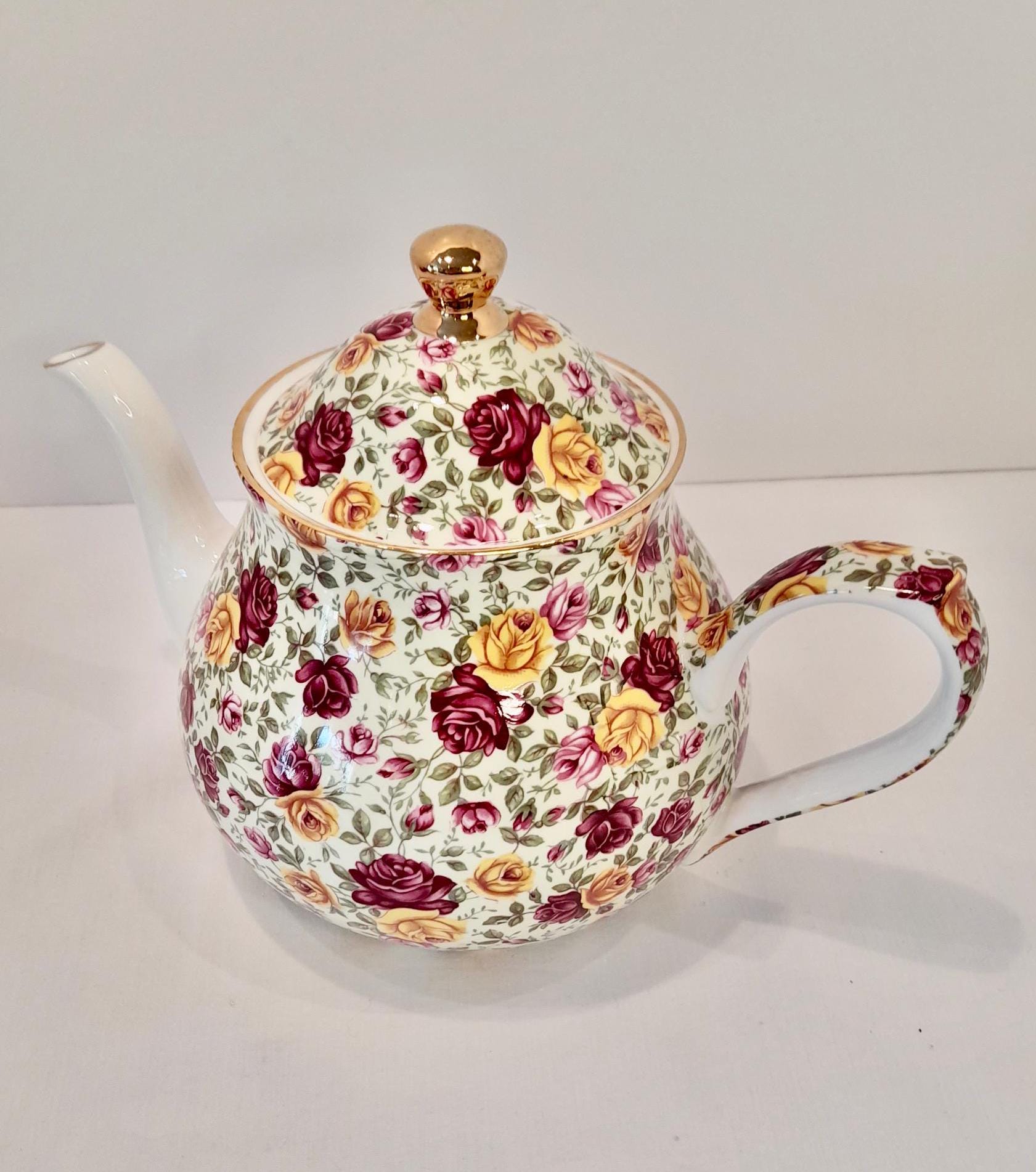Large Floral Teapot / Chint Teapots / Teapots / Large Chintz Teapot ...