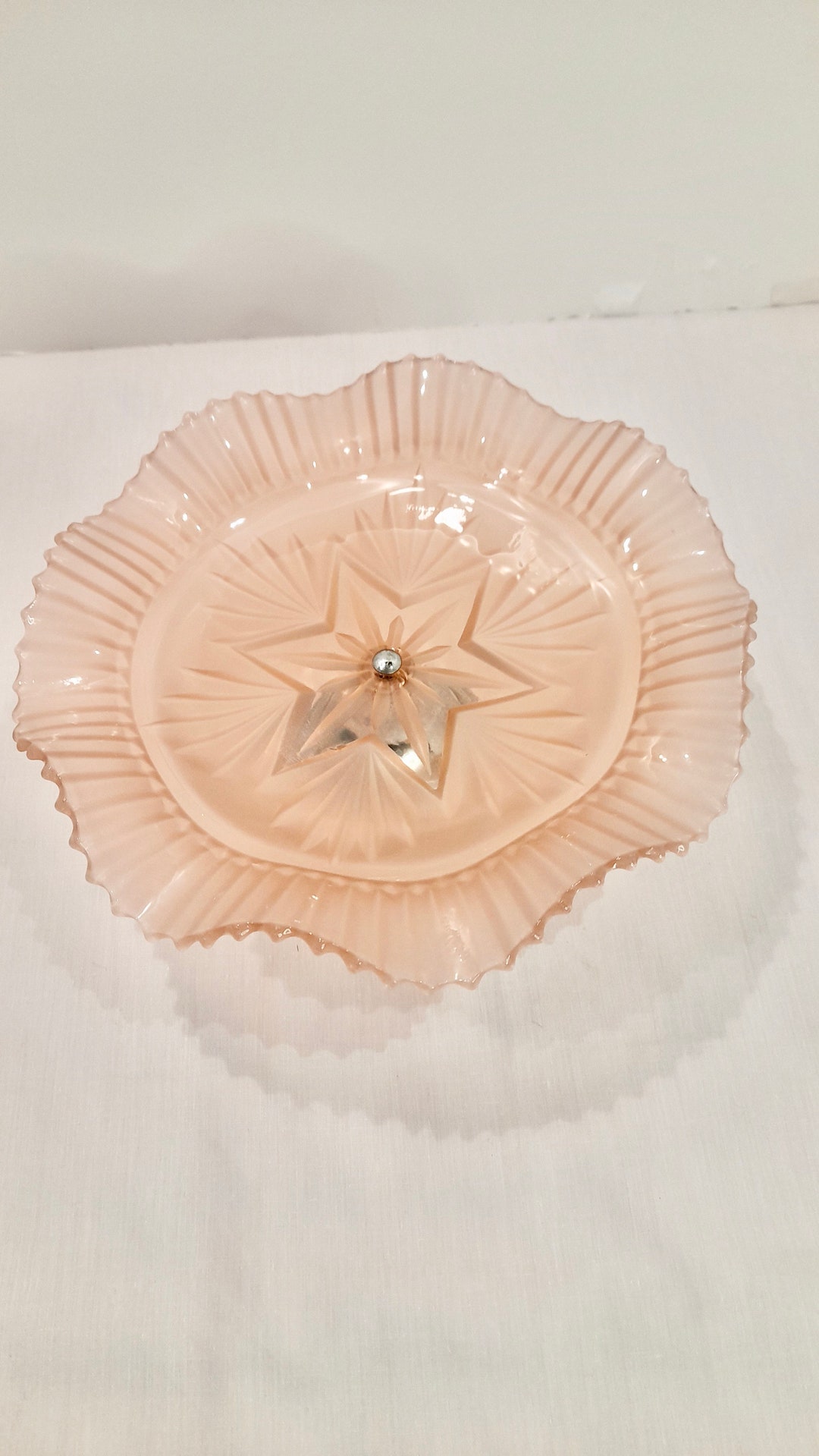 1920s Blush Pink Cake Stand / Art Deco Cake Stand / Blush Pink Cake ...