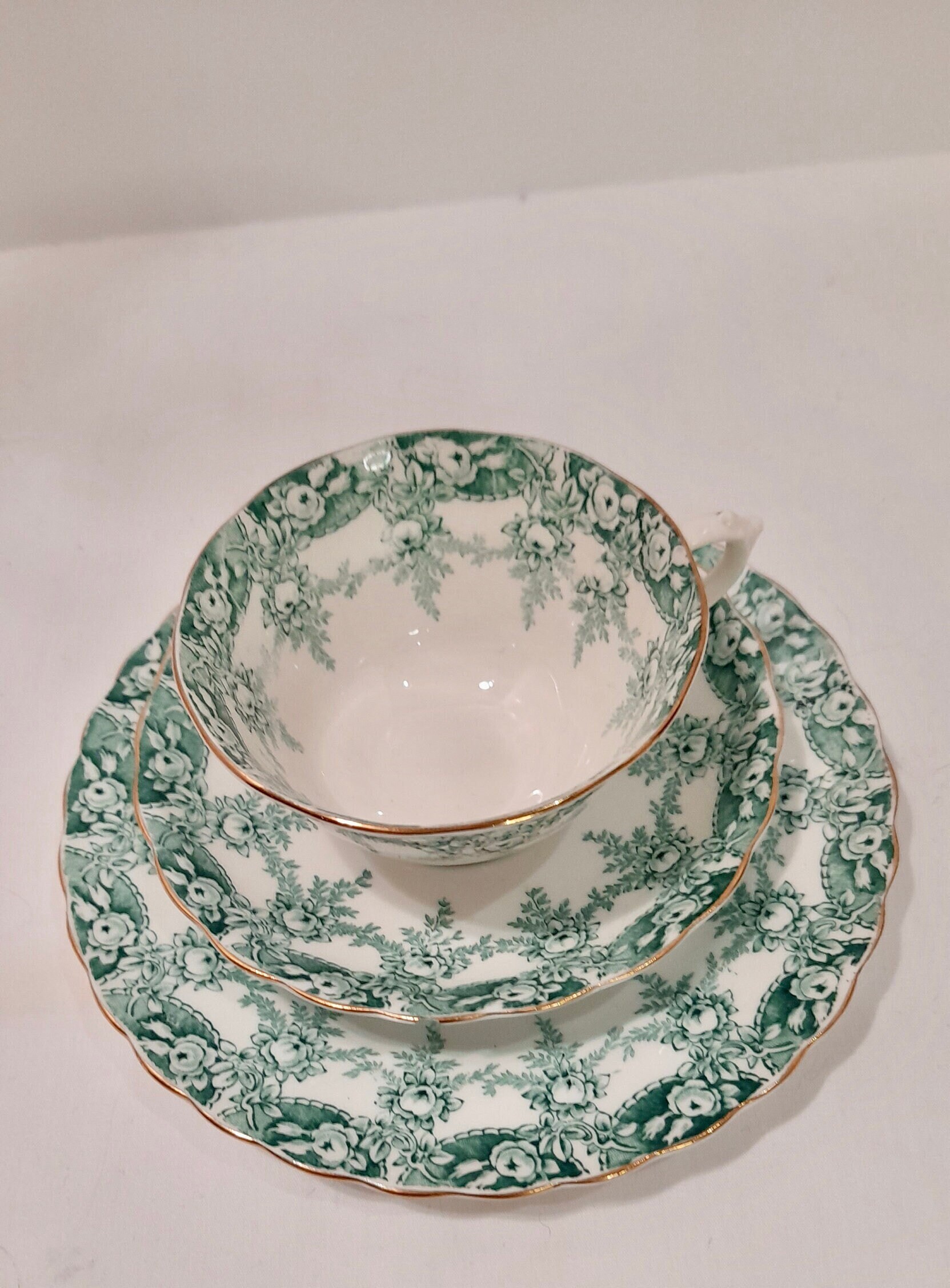 Edwardian Trio / Edwardian Cups and Saucers / Afternoon Tea / Period ...