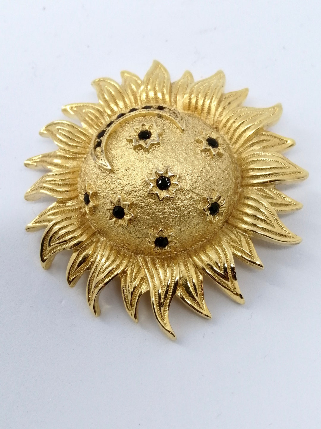 Gold Moon and Stars Brooch / Moon, Sun and Stars Brooch / Brooches - Etsy
