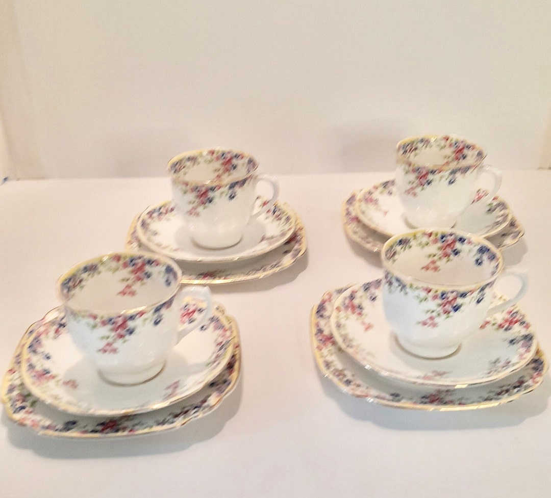 Crown China Flora Tea Set / 1930s Tea Set / Chintz Tea Set / Floral Tea ...