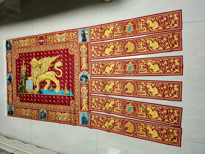 Italy Republic of Venice City Flag Banner of Standard St. Mark Lion ...