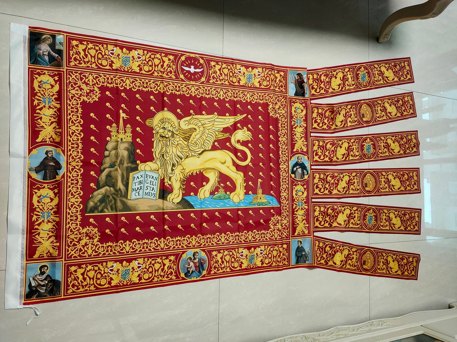 Italy Republic of Venice City Flag Banner of Standard St. Mark Lion ...