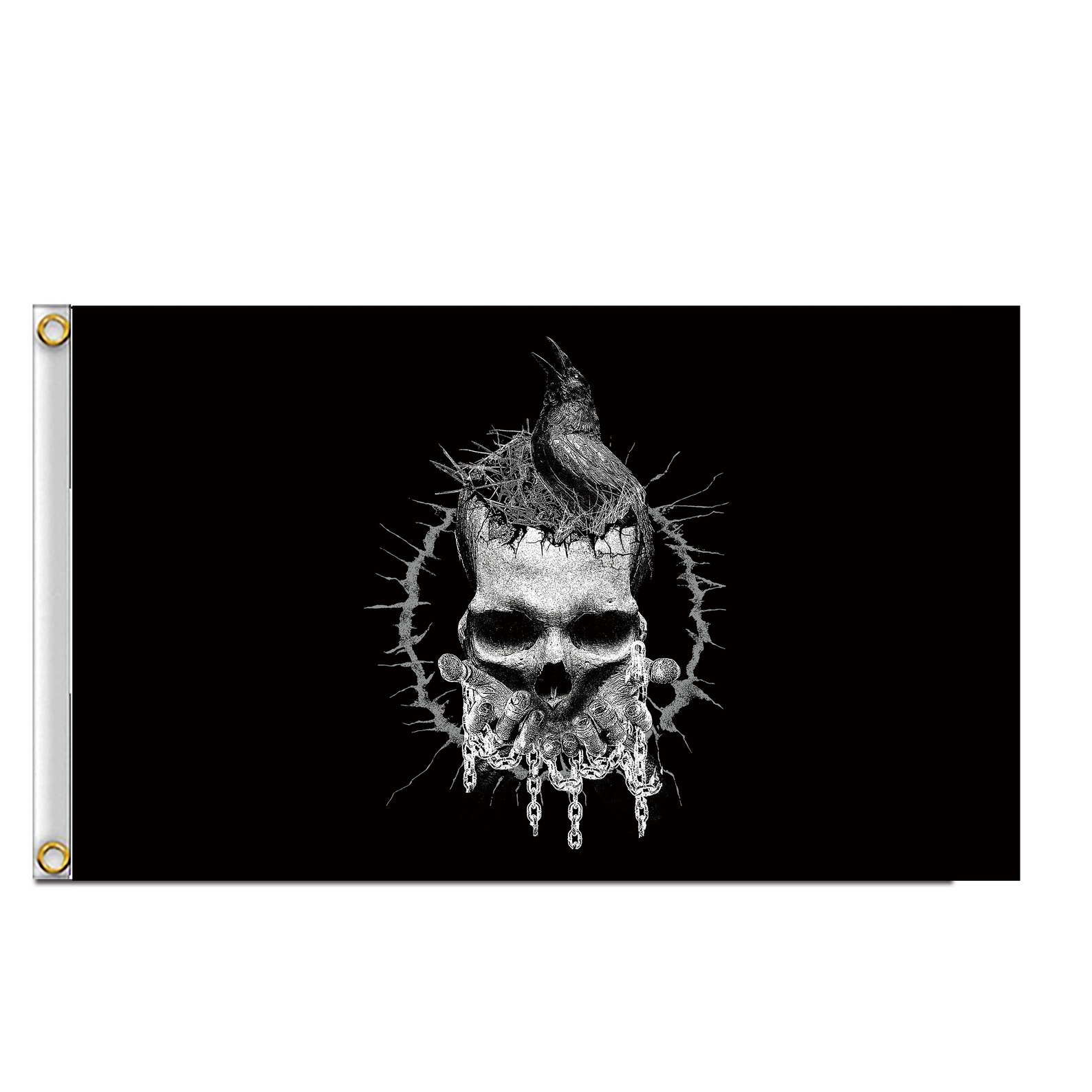 Raven Crow Skull Flag Macabre Horror Gothic Pirate Flag - Etsy