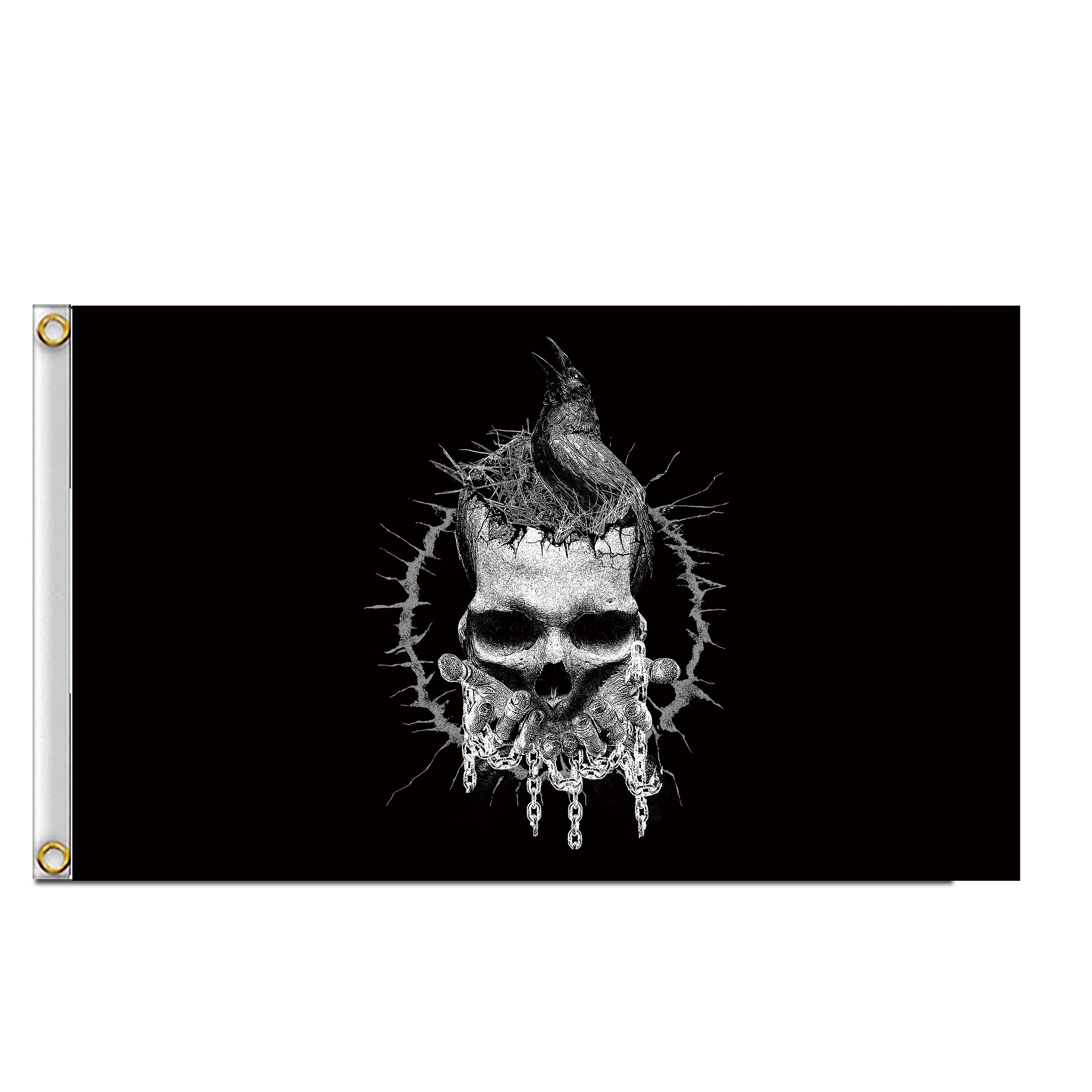 Raven Crow Skull Flag Macabre Horror Gothic Pirate Flag - Etsy