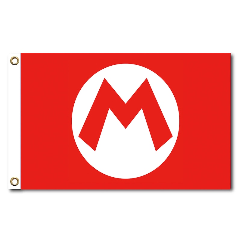 Mario Emblem Flag Indoor and Outdoor Wall Decoration Tapestry Banner - Etsy