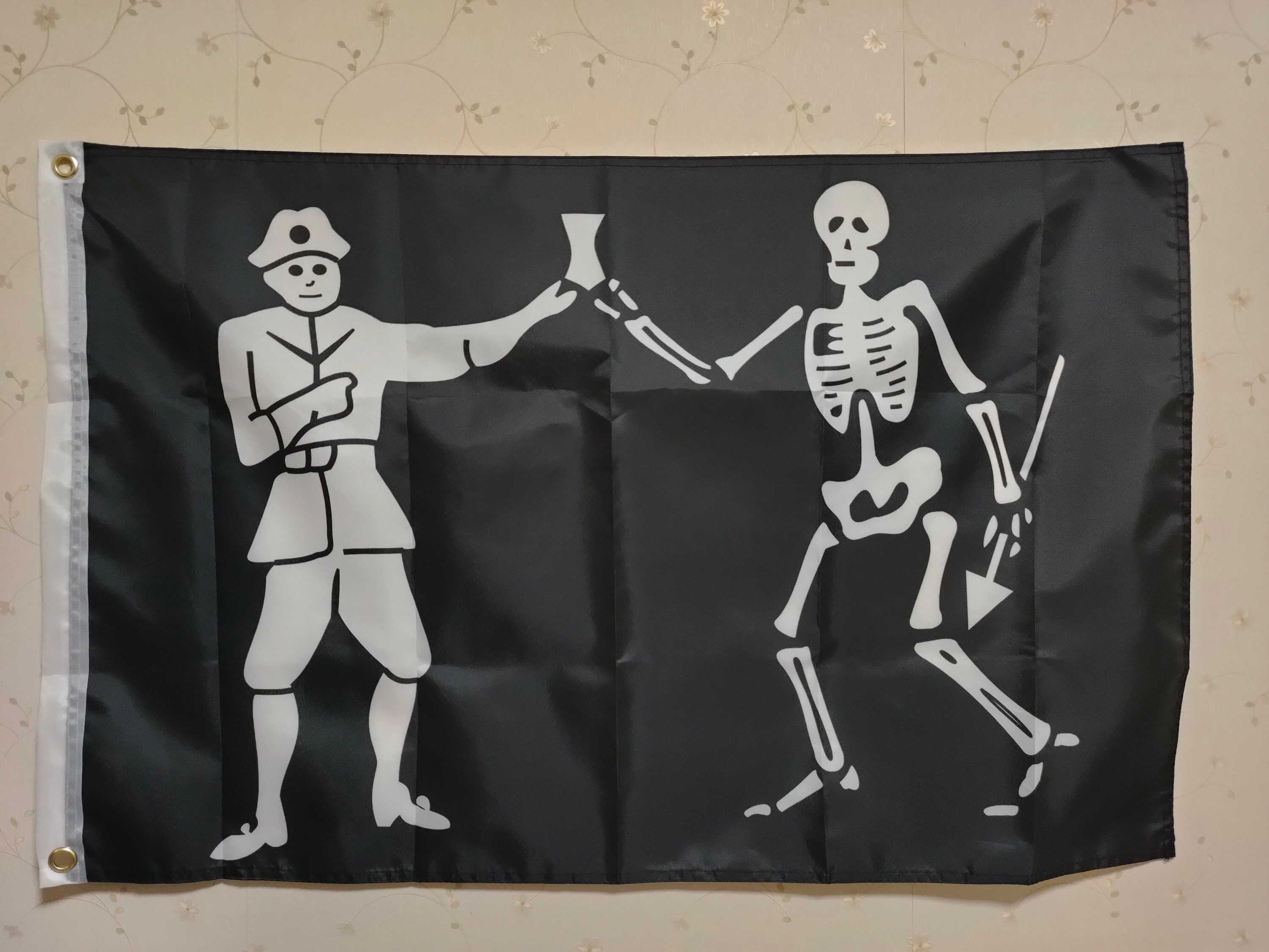 Bartholomew Roberts' First Flag Pirate Custom Any Size | Etsy