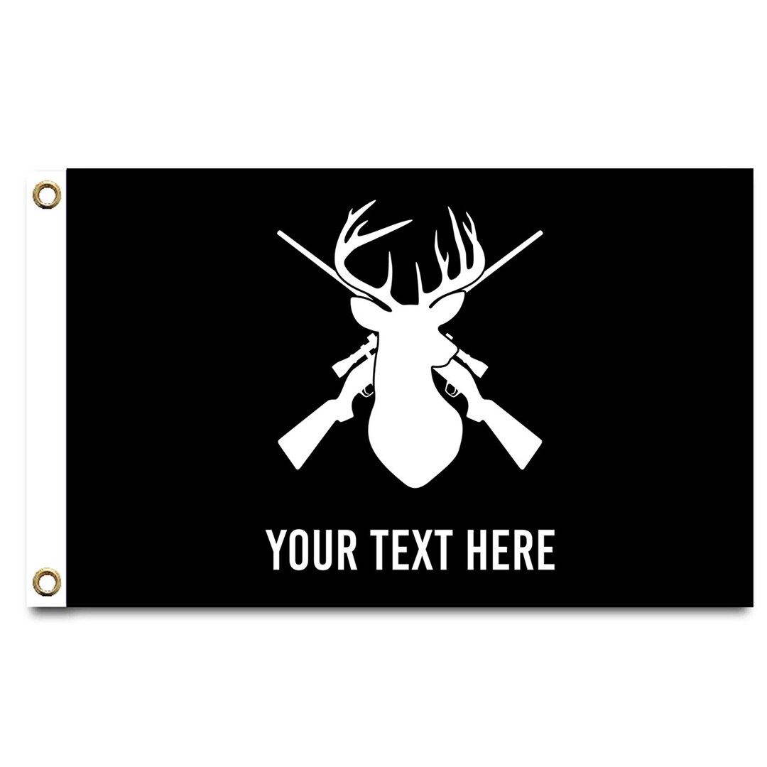 Deer Head Hunter Hunting Flag Custom Szie and Text Indoor and - Etsy