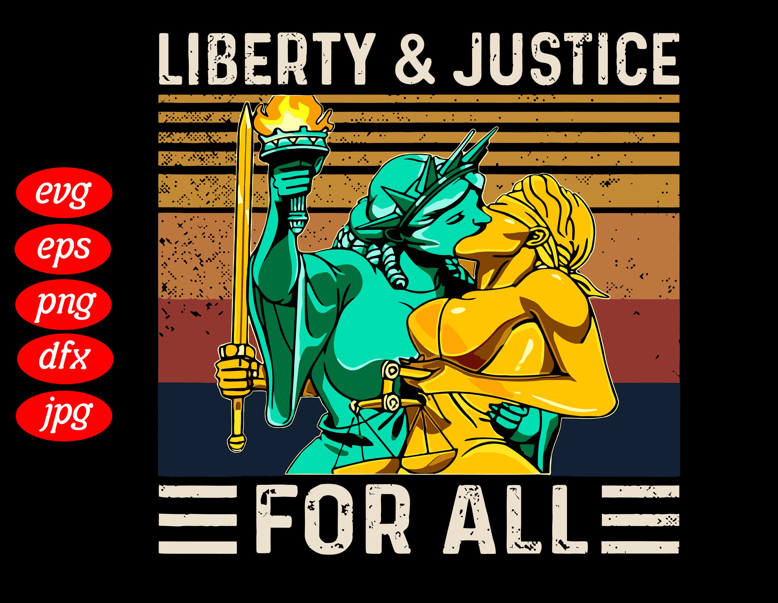 Liberty Justice For All Svg Rainbow Flag Gay Pride Svg Lgbt Etsy