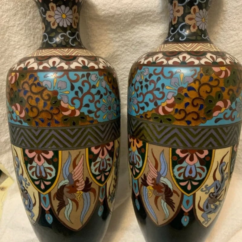 Cloisonne Vases Pairs - Etsy