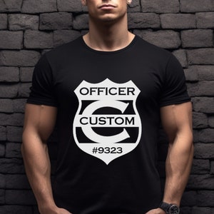 Custom Police Badge Cop Gifts, Personalized Police Officer Shirt, Law ...