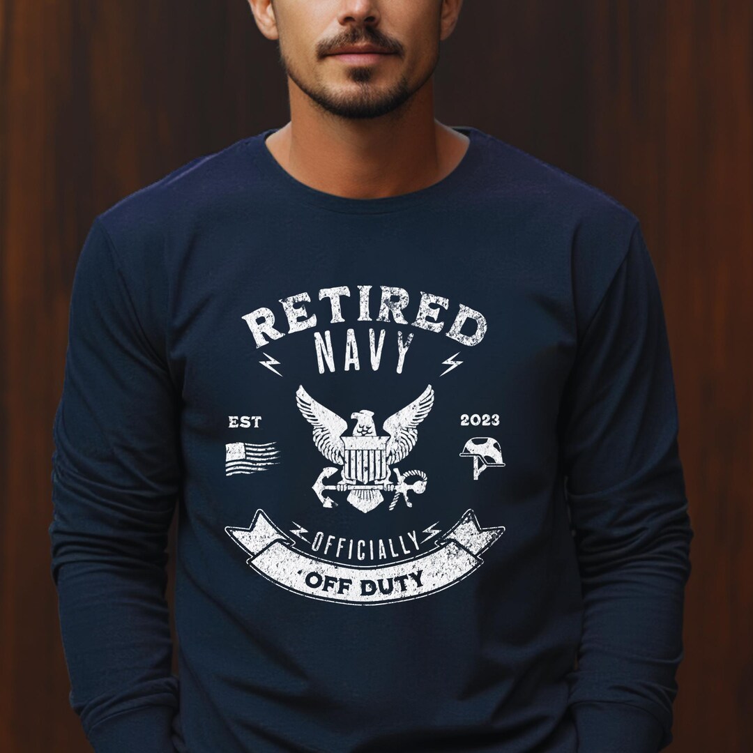 Navy Veteran Retirement Gift, Military Retirement Shirt, Officially ...