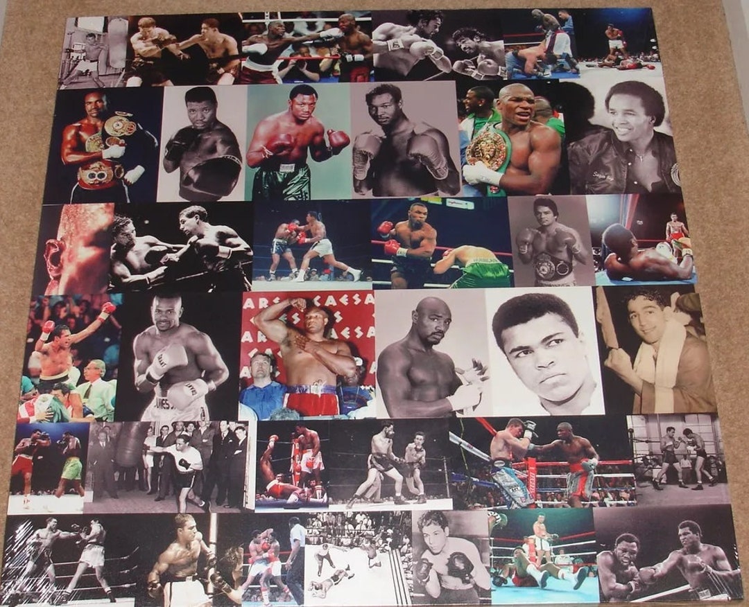 US Boxing Collage 30" X 30" Classic Canvas on a Wooden Stretcher Frame ...