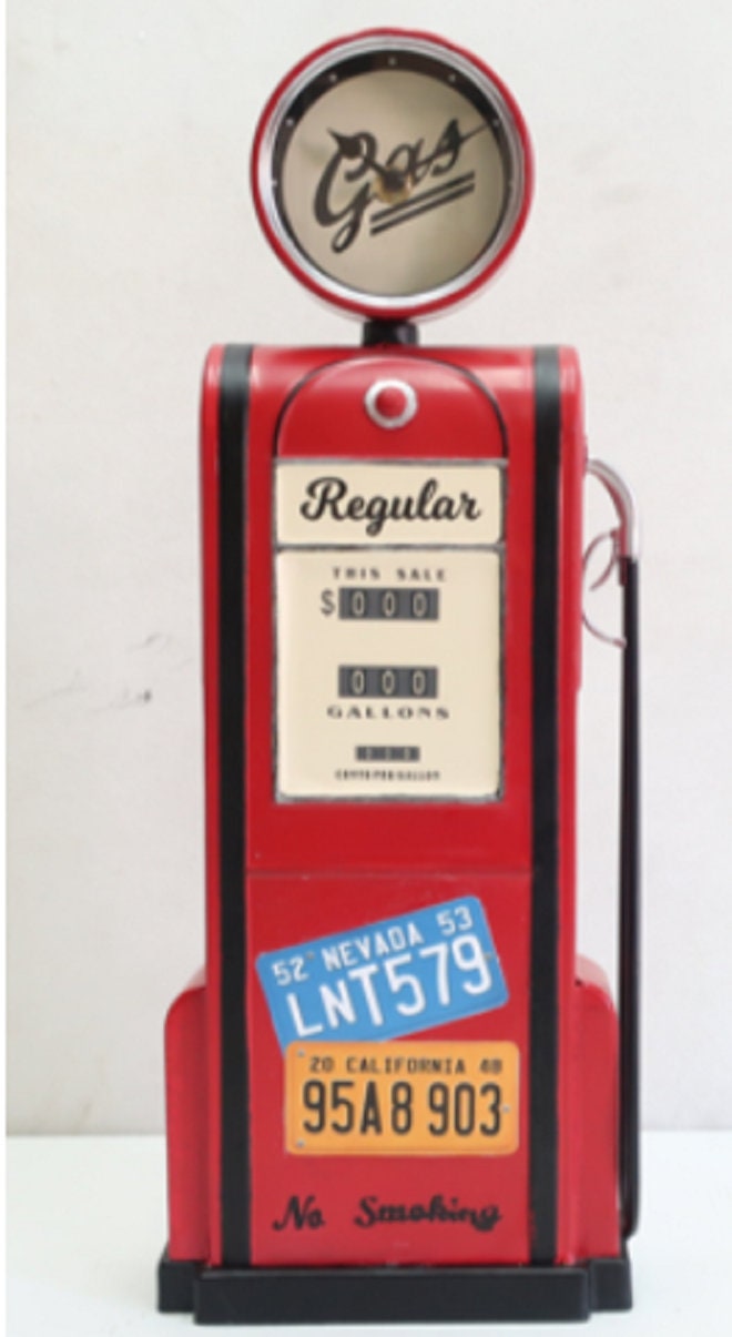 Garage Clock Retro Style Made From Distressed Metal, Lovely Unusual ...