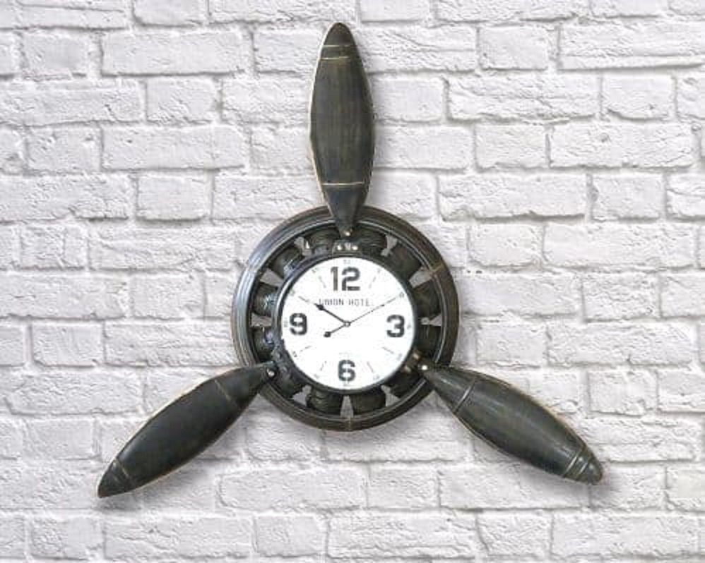 Metal propeller wall clock - Etsy México