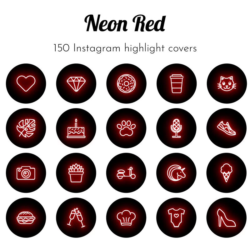 Red Instagram Highlights - Etsy