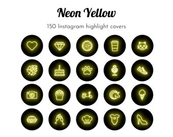 Neon White Instagram Highlight Covers Instagram Story Icons | Etsy