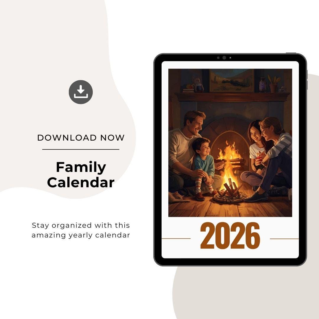 2026 Family Wall Calendar Printable | Large Minimalist Planner (digital ...