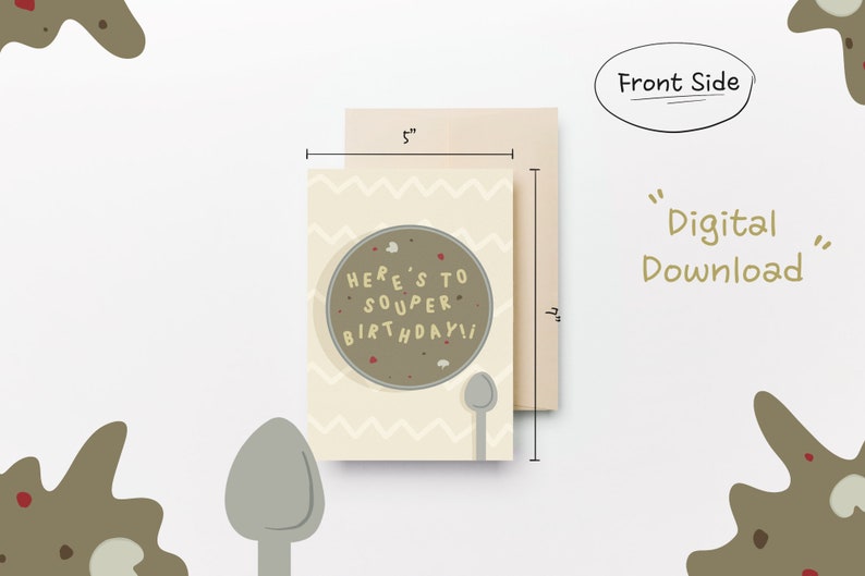Printable Greeting Card - Birthday Card | Here's to Souper Birthday - Etsy