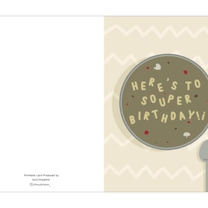 Printable Greeting Card - Birthday Card | Here's to Souper Birthday - Etsy