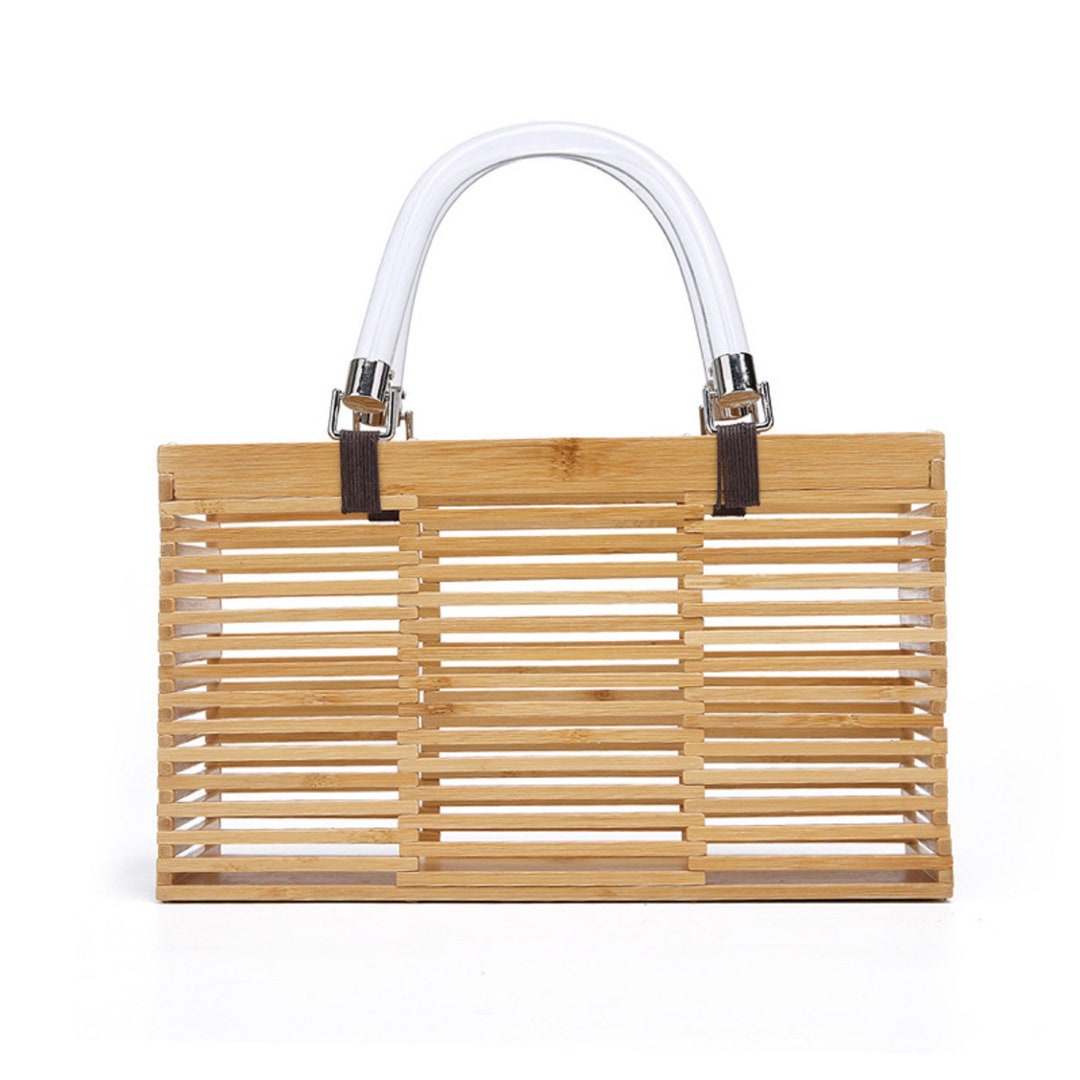 Fashion Bamboo Handbag Handmade Woven Beach Bag for Womens - Etsy