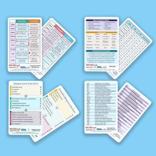 Paediatric Yardcard Bundle Reference Cards for Child Nurses - Etsy UK