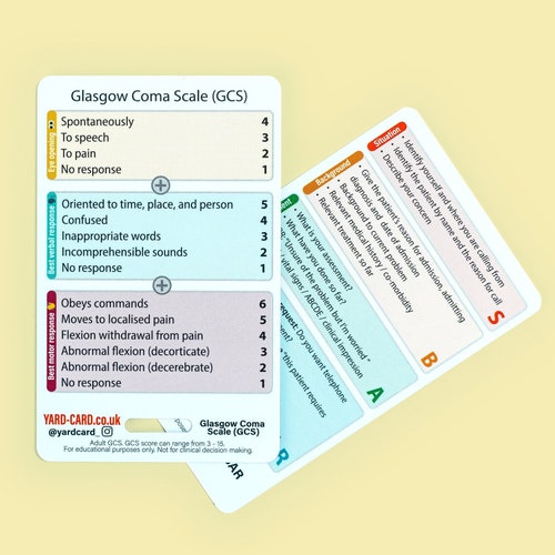 SBAR & Glasgow Coma Scale Badge Card for Student Nurses - Etsy UK