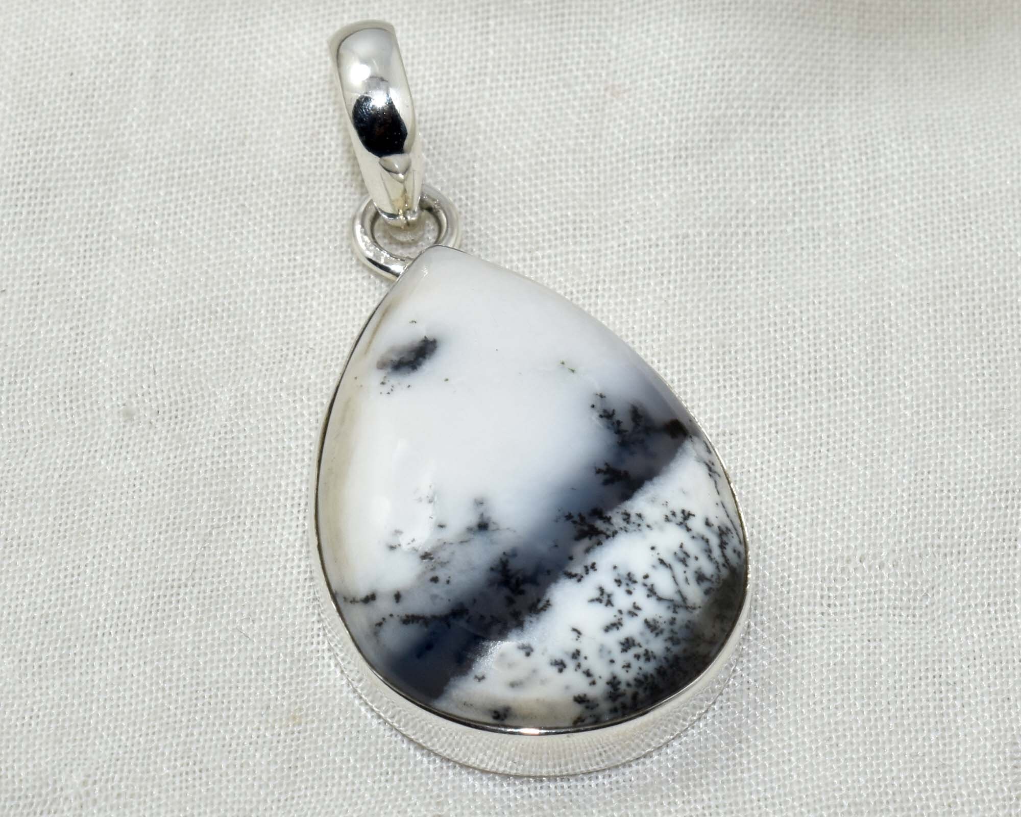 925 Sterling Silver Dendrite agate Gemstone Pendant Sterling - Etsy.de