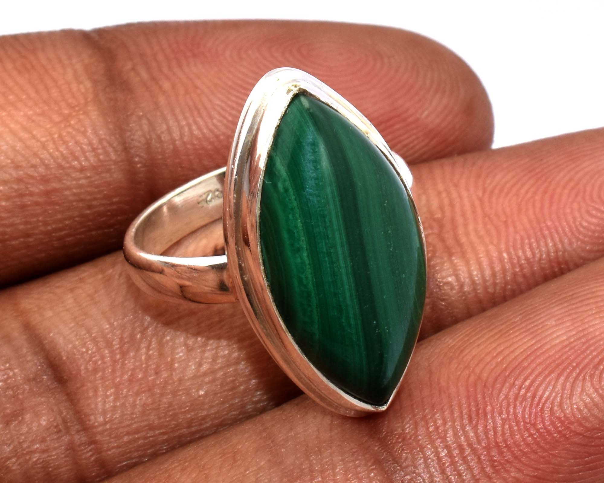 Natural Malachite Ring Handmade Silver Ring-925 Sterling - Etsy.de