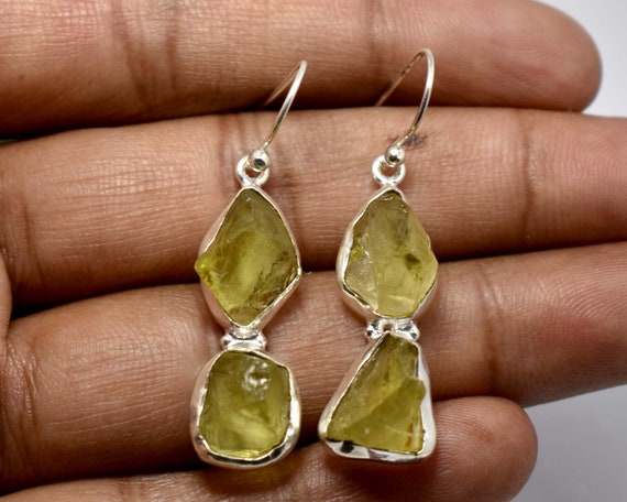 Lemon Quartz Rough Earring Raw Lemon Quartz Earring Lemon - Etsy.de